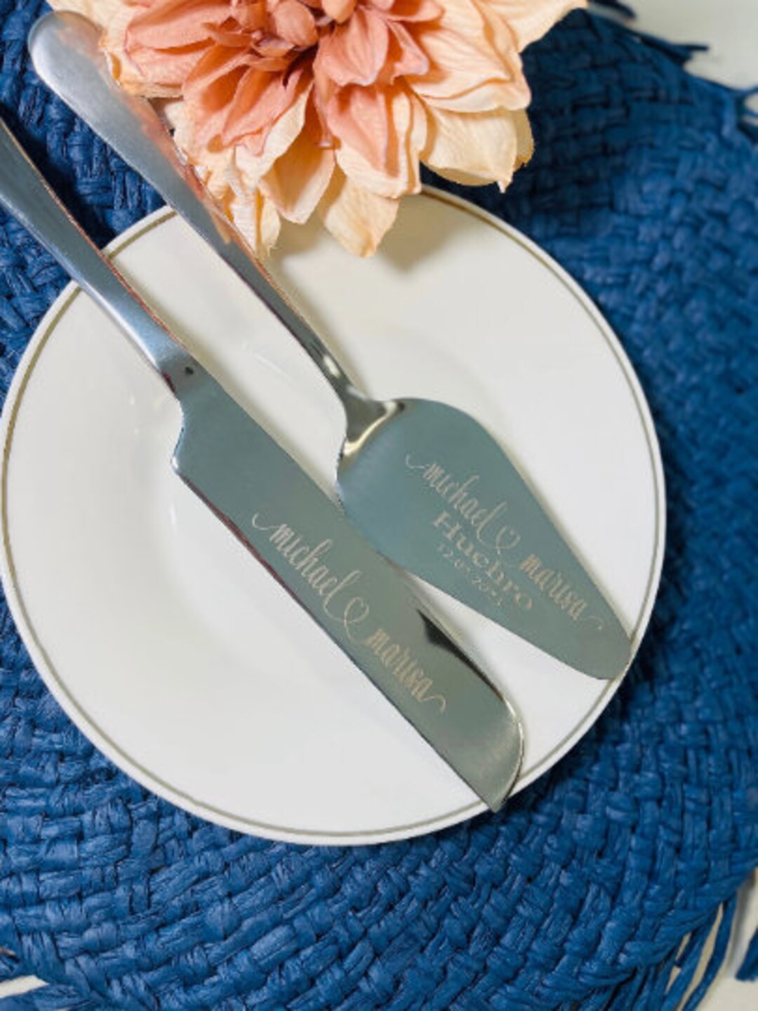 Personalized Wedding Cake Cutting Set Wedding Cake Knife Server Set ...