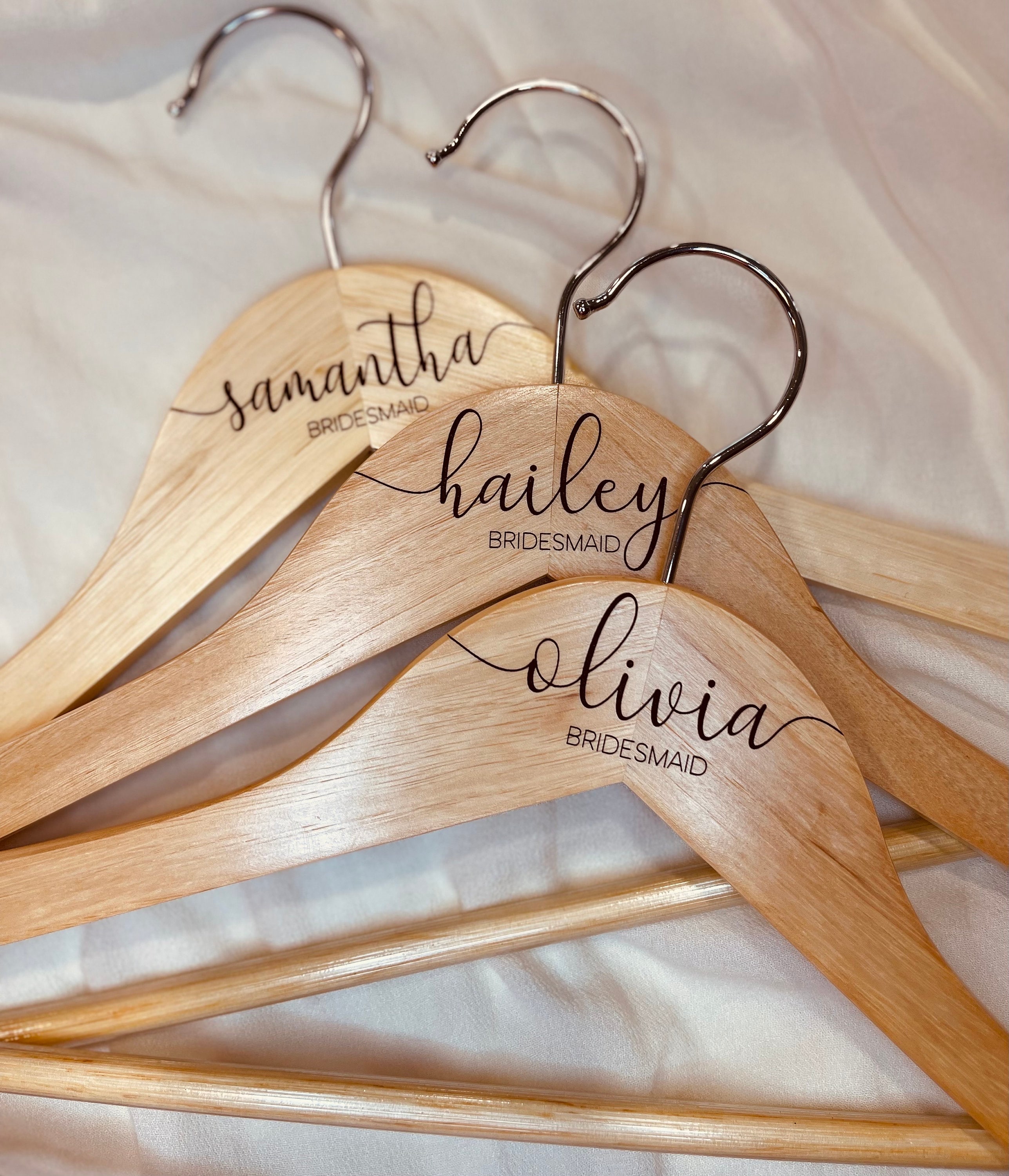Personalized Bridesmaid Hangers, Wedding Hanger, Wooden Engraved Hanger ...