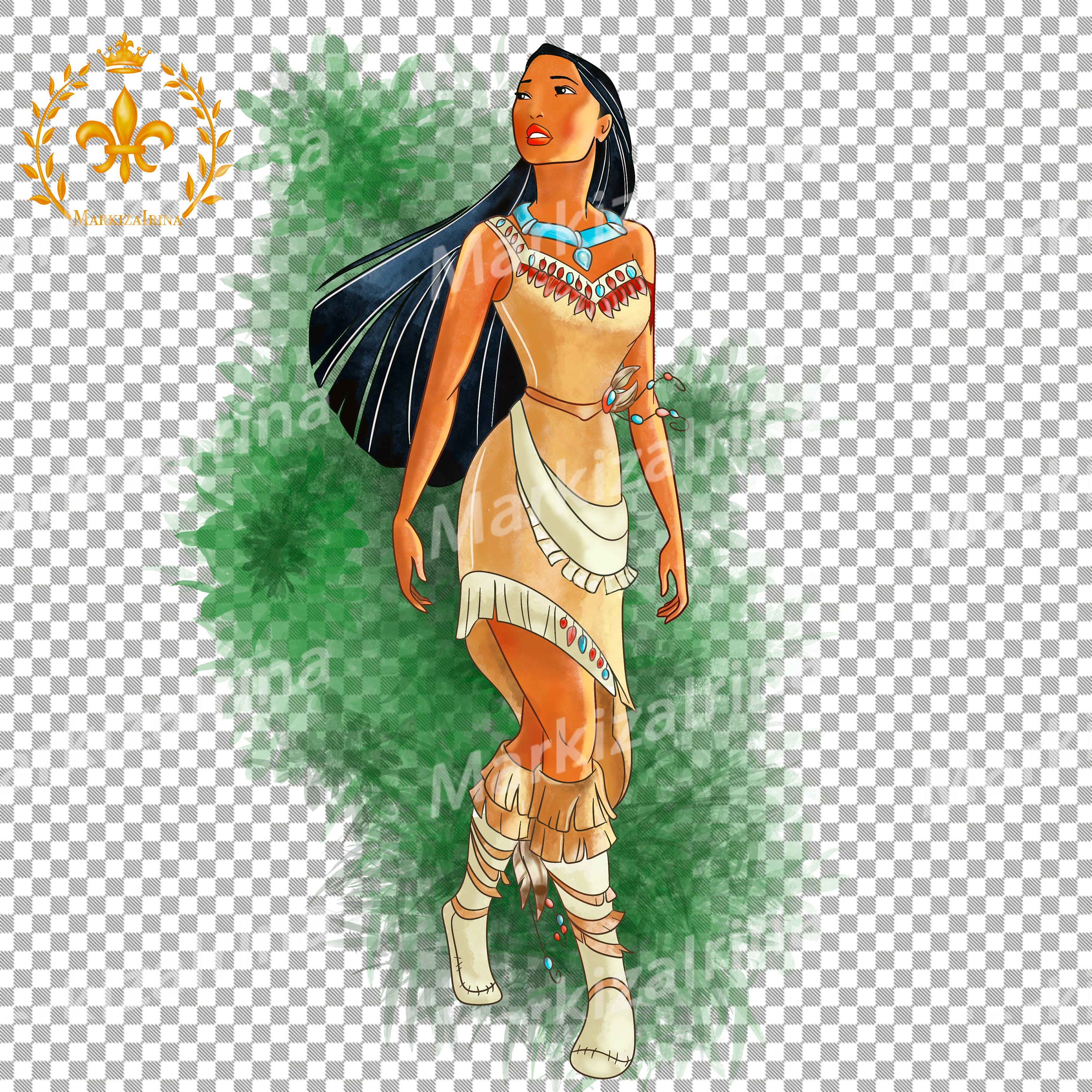Pocahontas PNG, Princess Watercolor Clipart, Princess Png Download ...