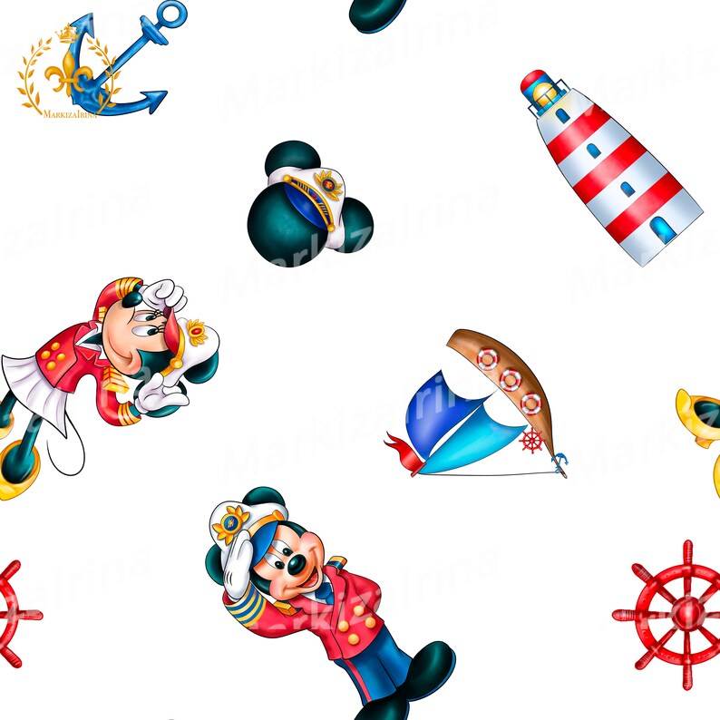 Mickey Mouse Sea Cruise,minnie Mouse Seamless File,minnie Mouse the ...