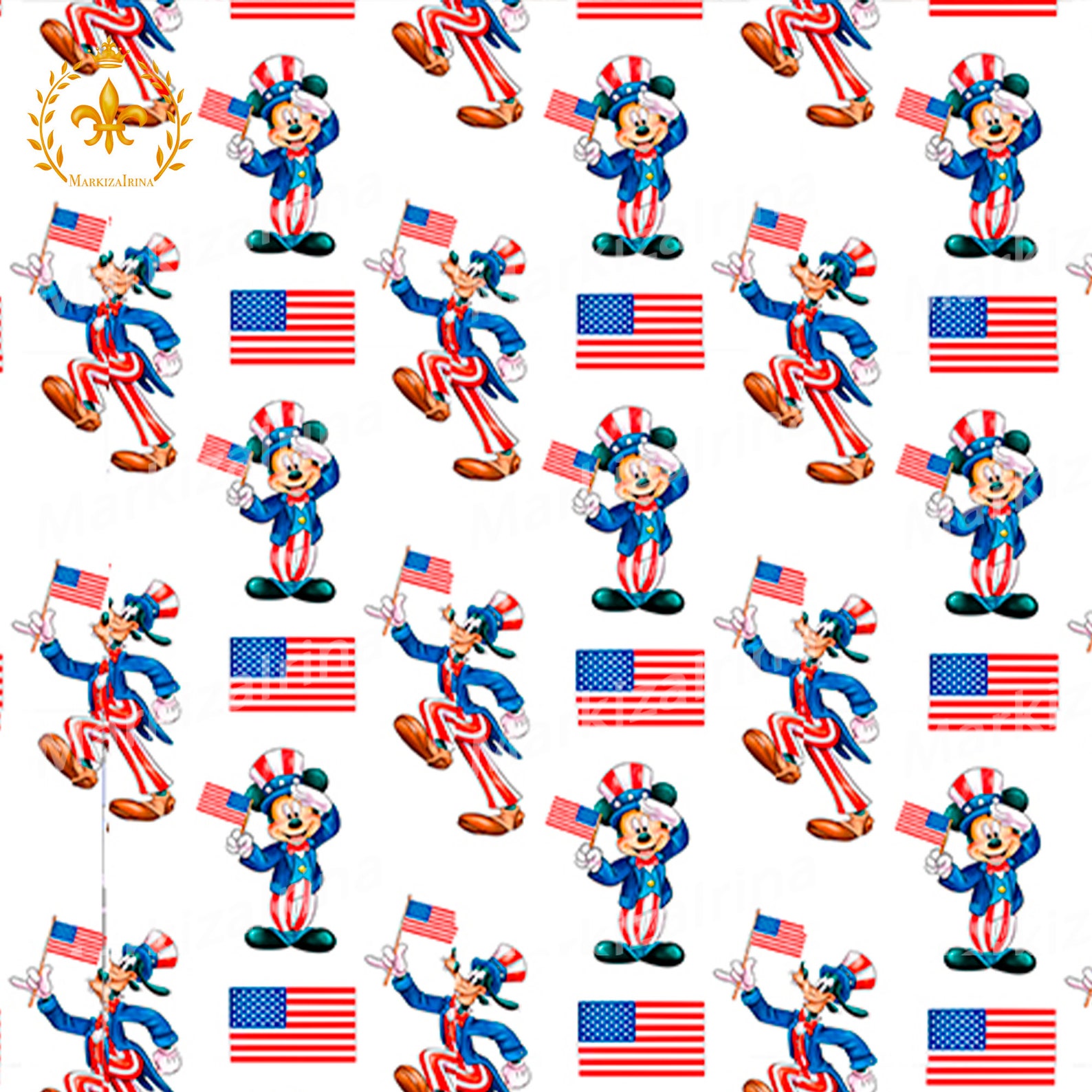 Mickey Mouse Decorative Paper,mickey Mouse Independence Day,usa ...