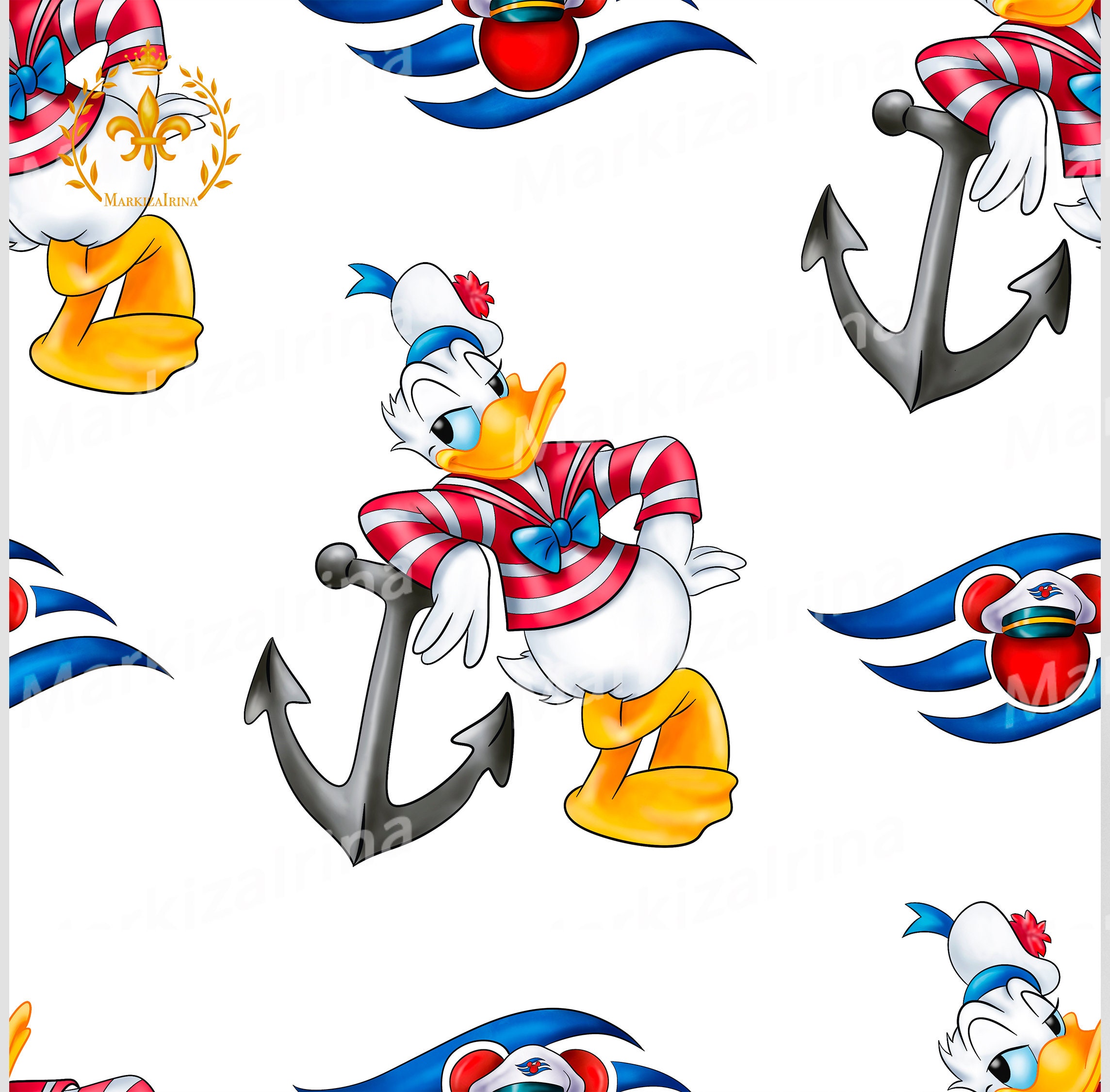 Donald Duck Sea Cruise,donald Duck Seamless File,donald Duck the Sailor ...