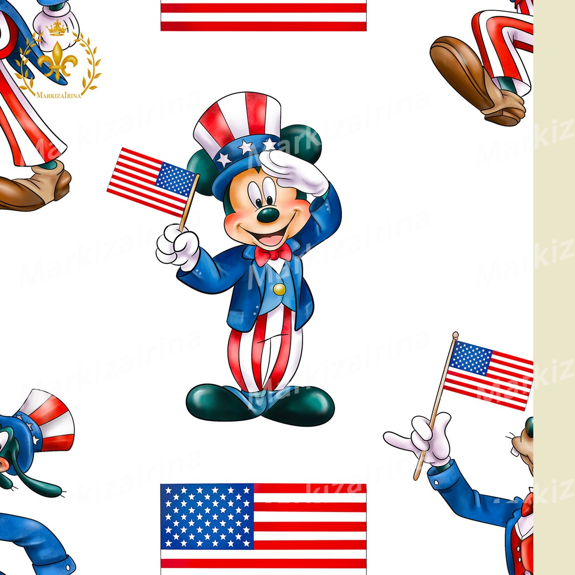 Mickey Mouse Decorative Paper,mickey Mouse Independence Day,usa ...