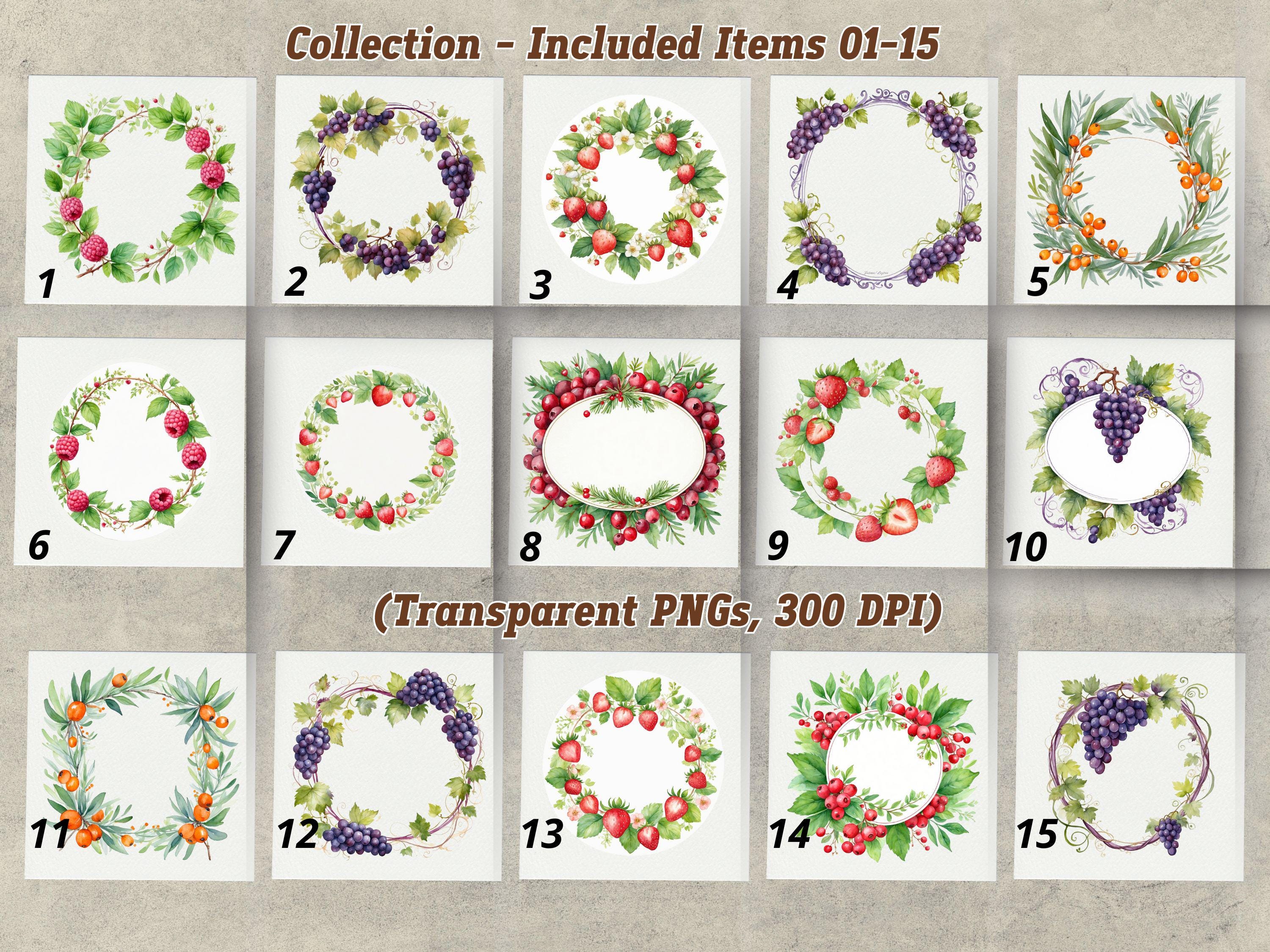 Rustic Fruit Frames & Labels PNG Clipart Set – 33 High Resolution ...