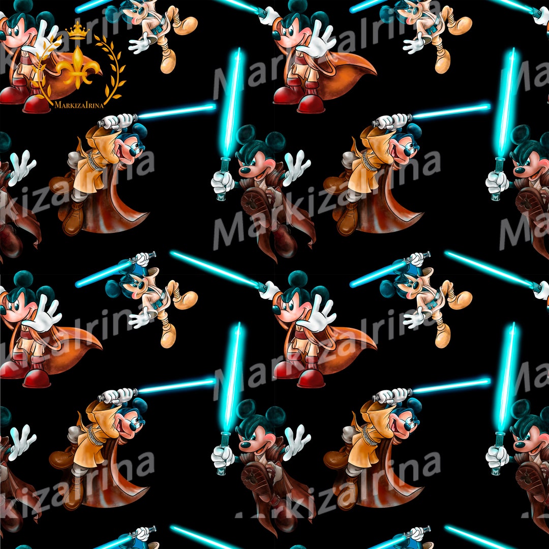 Mickey Mouse Seamless Digital Paper Decorative Space War Pattern High ...