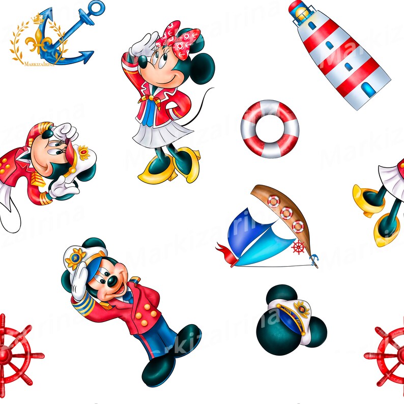 Mickey Mouse Sea Cruise,minnie Mouse Seamless File,minnie Mouse the ...
