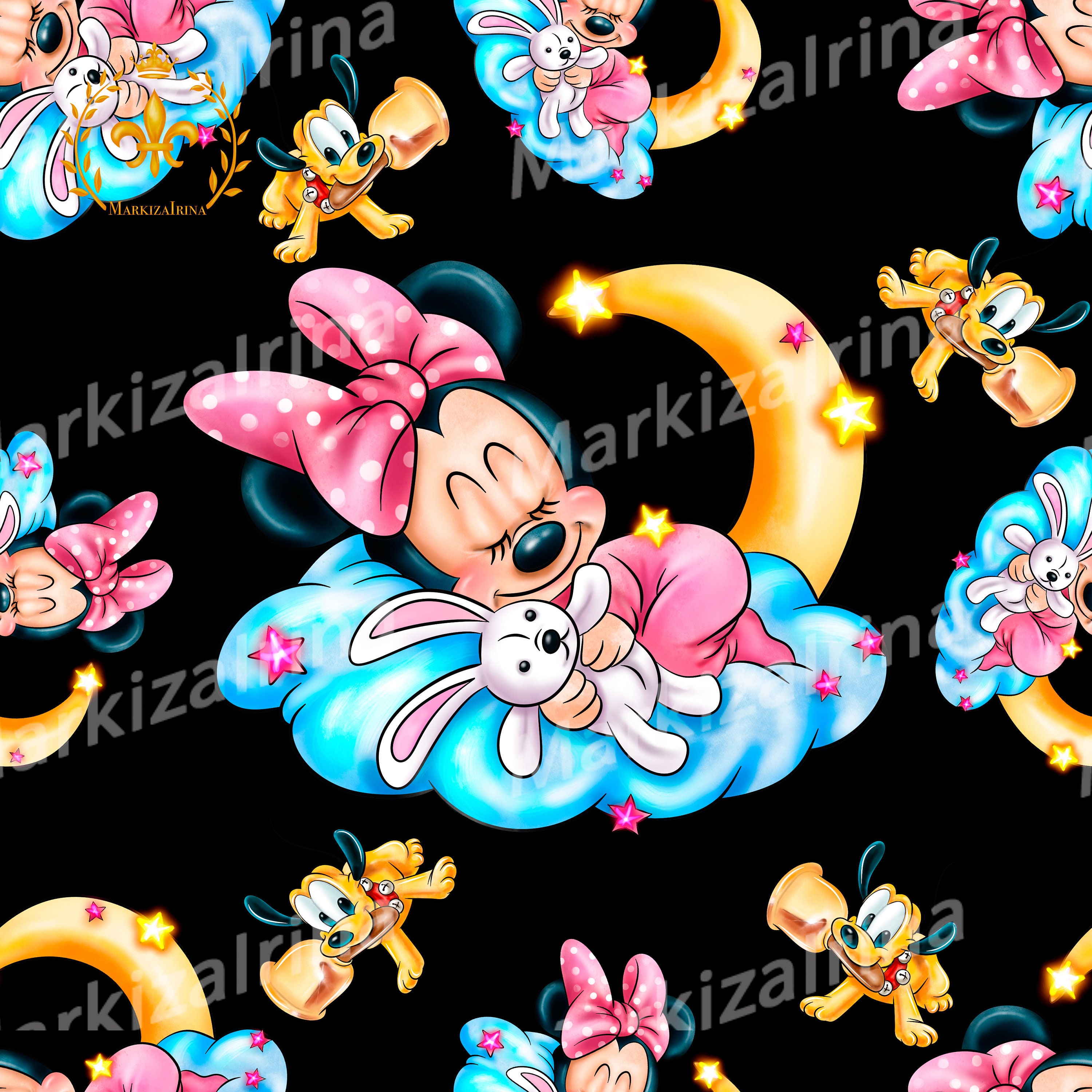 Mickey Mouse Seamless,minnie Mouse Seamless File,minnie Mouse Digital ...