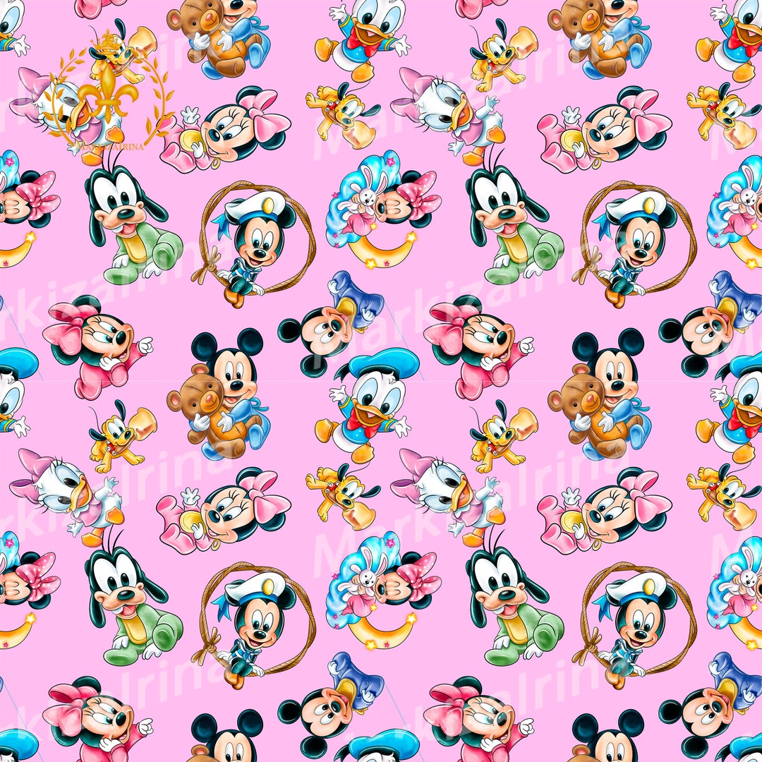 Mickey Mouse Seamless,minnie Mouse Seamless File,minnie Mouse Digital ...