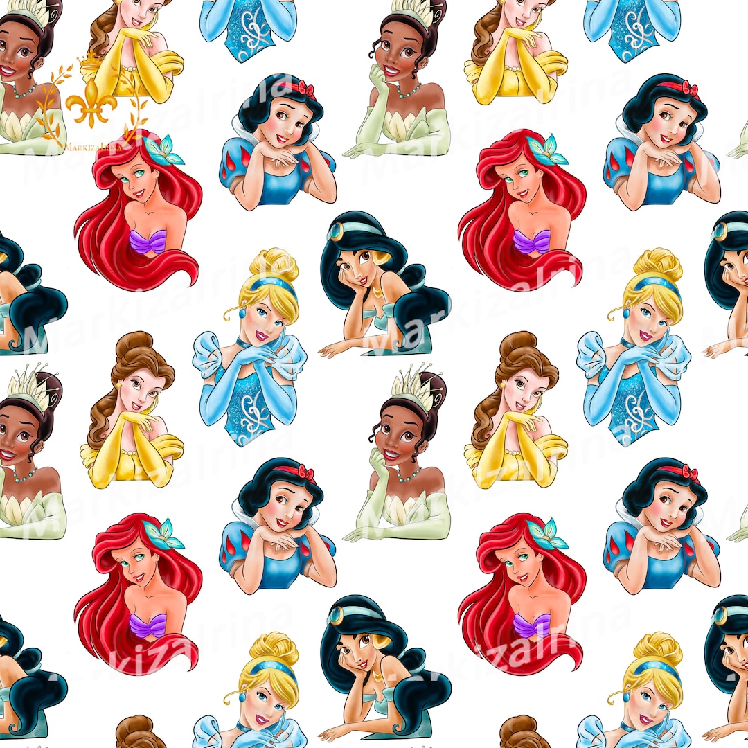 Ariel, Belle, Snow White, Jasmine, Cinderella, Tiana, Princesses of ...