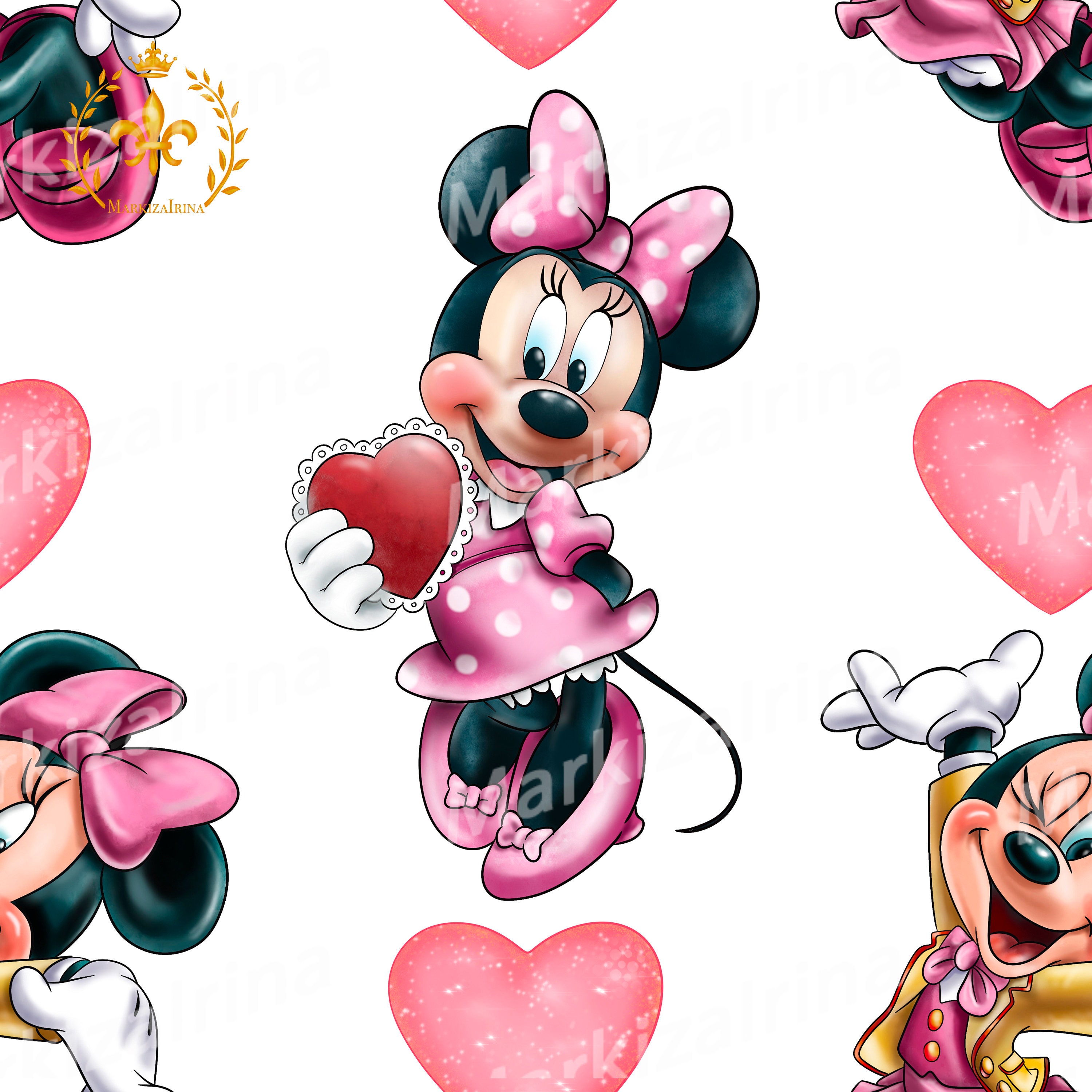 Minnie Mouse Valentine Day ,minnie Mouse Seamless File,minnie Mouse ...