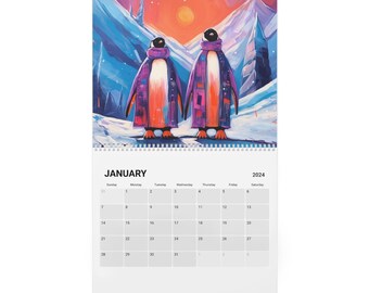 Penguin Desk Calendar 2024 Desktop Calendar Penguin Calendar 2024-2025 ...
