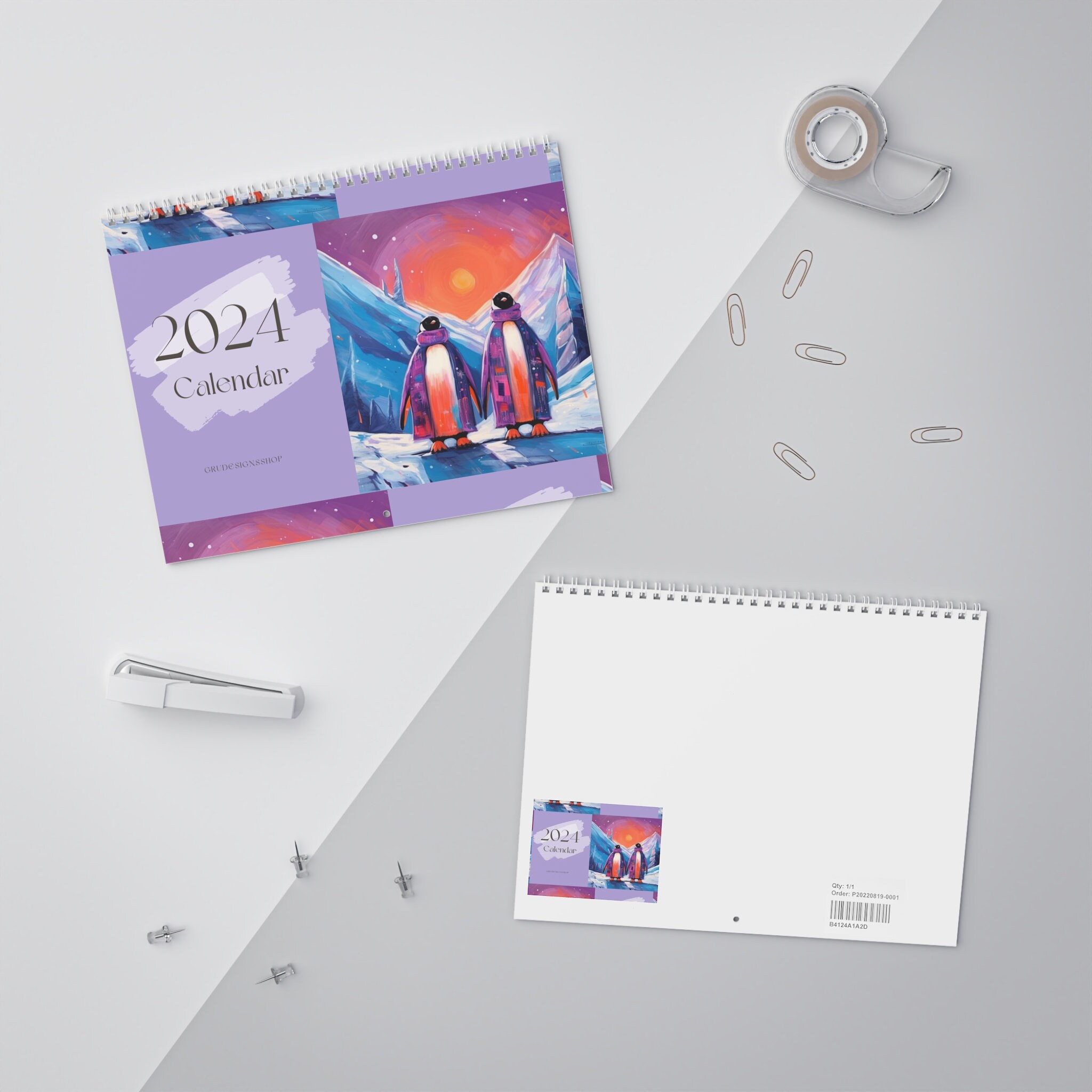 Cartoon Penguin Calendar 2024 - Etsy