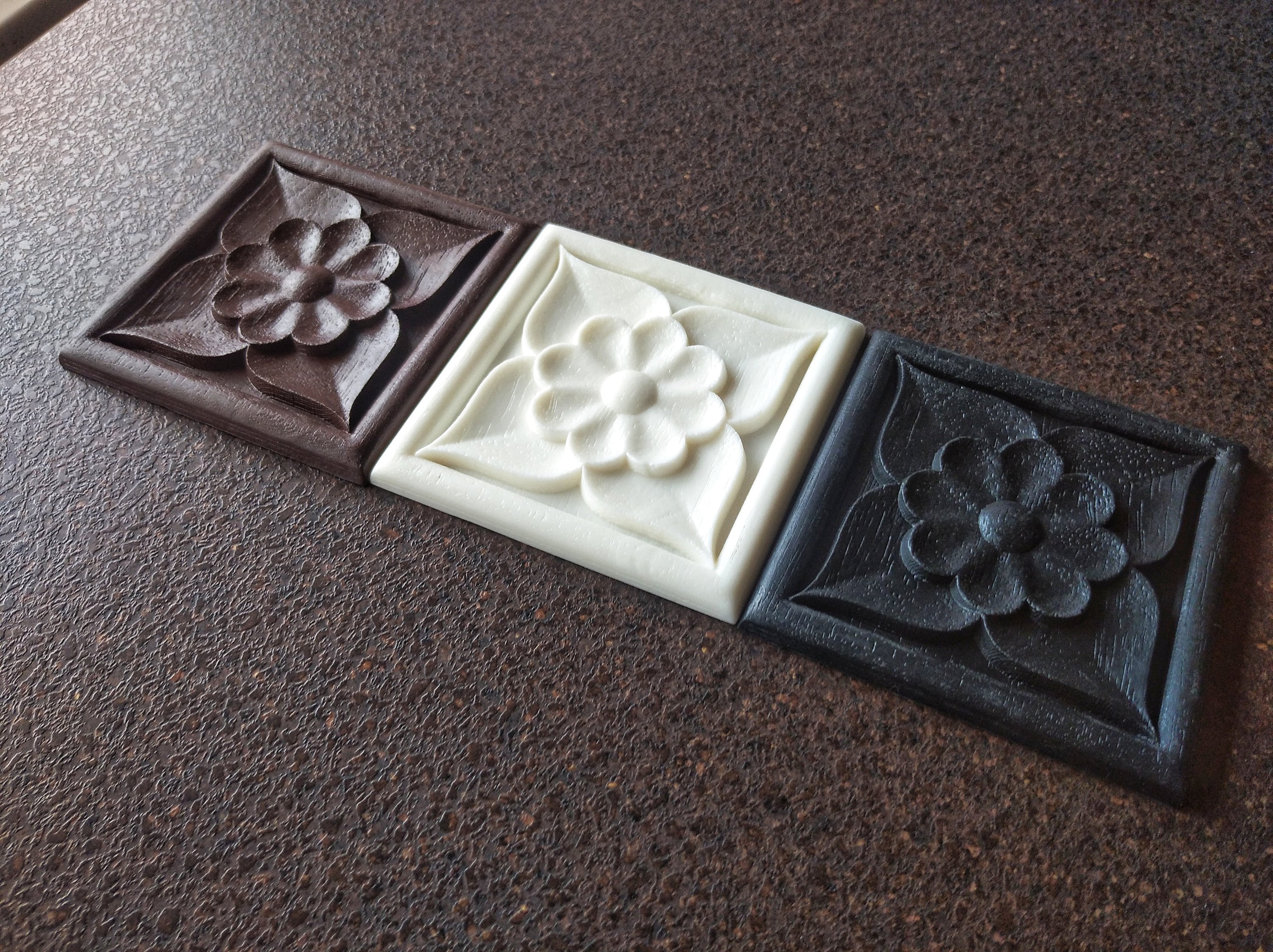 Square Decorative Tile 10x10cm 3.85inch , Resin Moldings With Wood ...