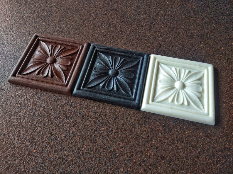 Square Decorative Overlays 10x10cm (3.85inch) , Resin Moldings With ...