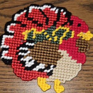 Handmade Vintage Plastic Canvas Thanksgiving Turkey Refrigerator Magnet ...