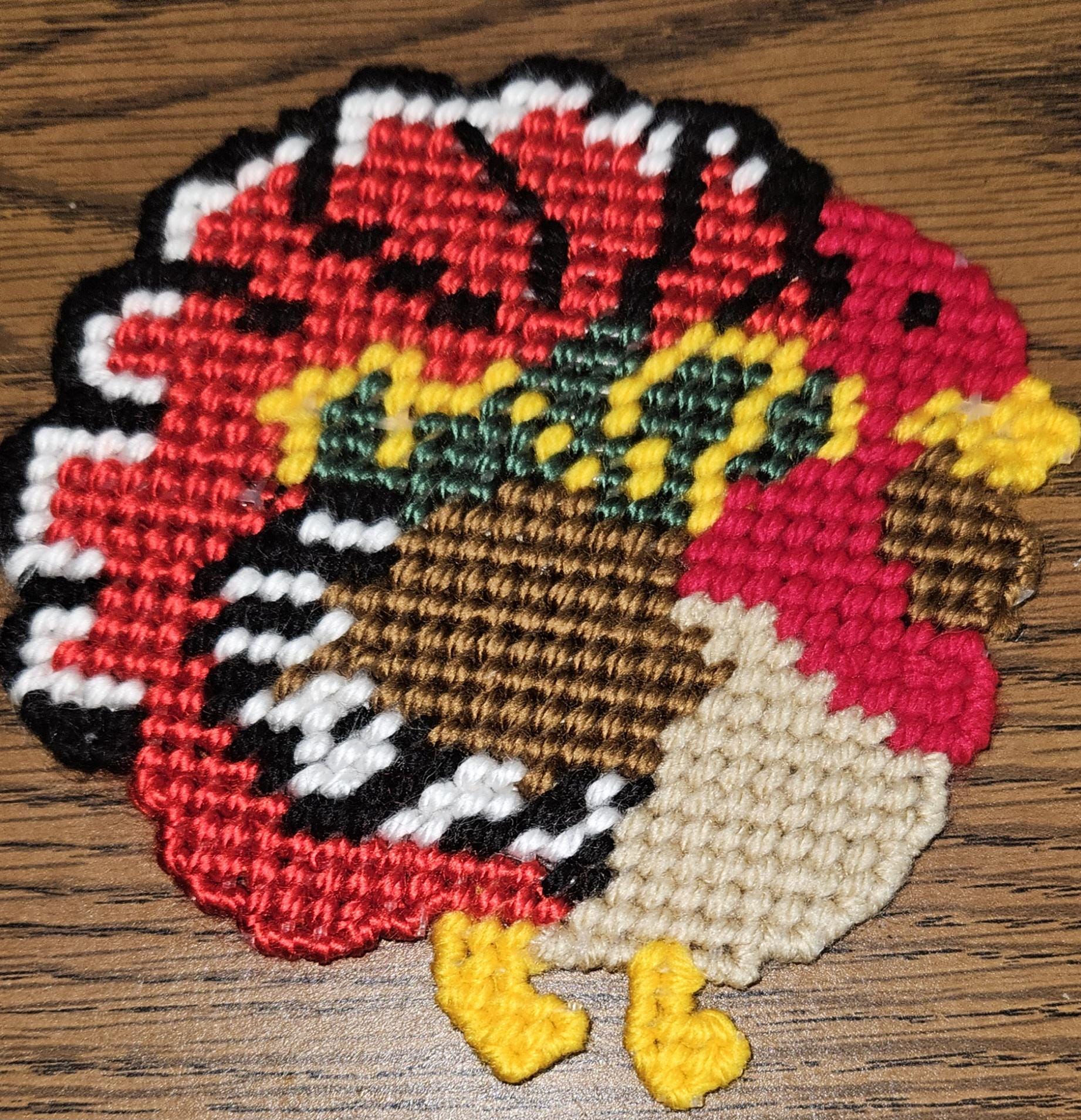 Handmade Vintage Plastic Canvas Thanksgiving Turkey Refrigerator Magnet ...