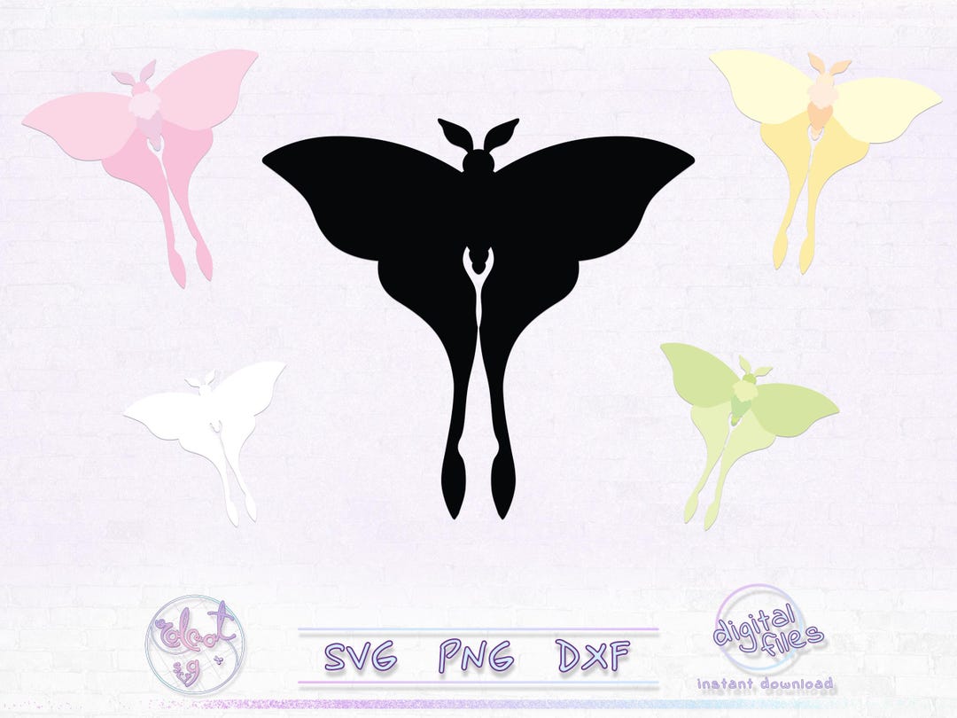 Luna Moth Svg, Butterfly Svg, Dxf, Png, Layered Insect Svg, Vinyl ...