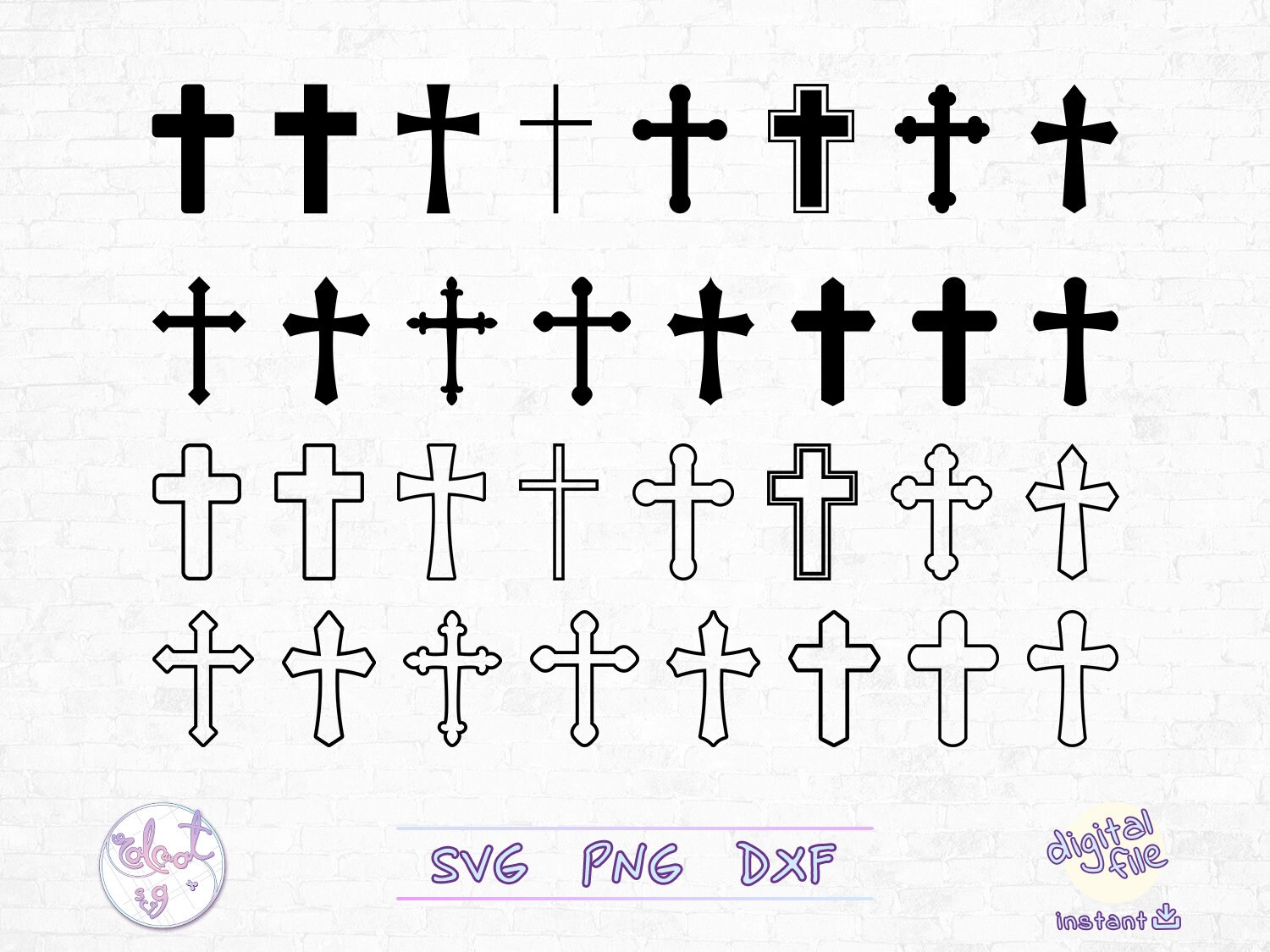Cross Bundle Svg Cut Files, Digital Download Sublimation Clipart ...