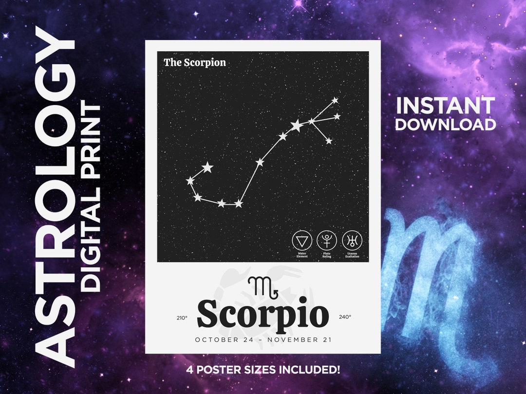 Scorpio Home Decor Poster Print, Zodiac/horoscope Astrology Decoration ...