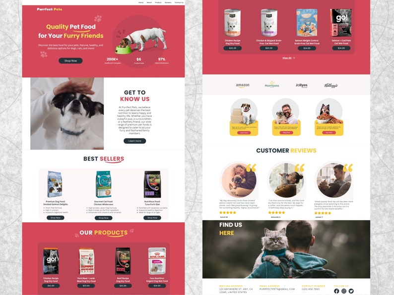 Online Pet Store Template, Canva Pet Shop Website Template, Pet ...