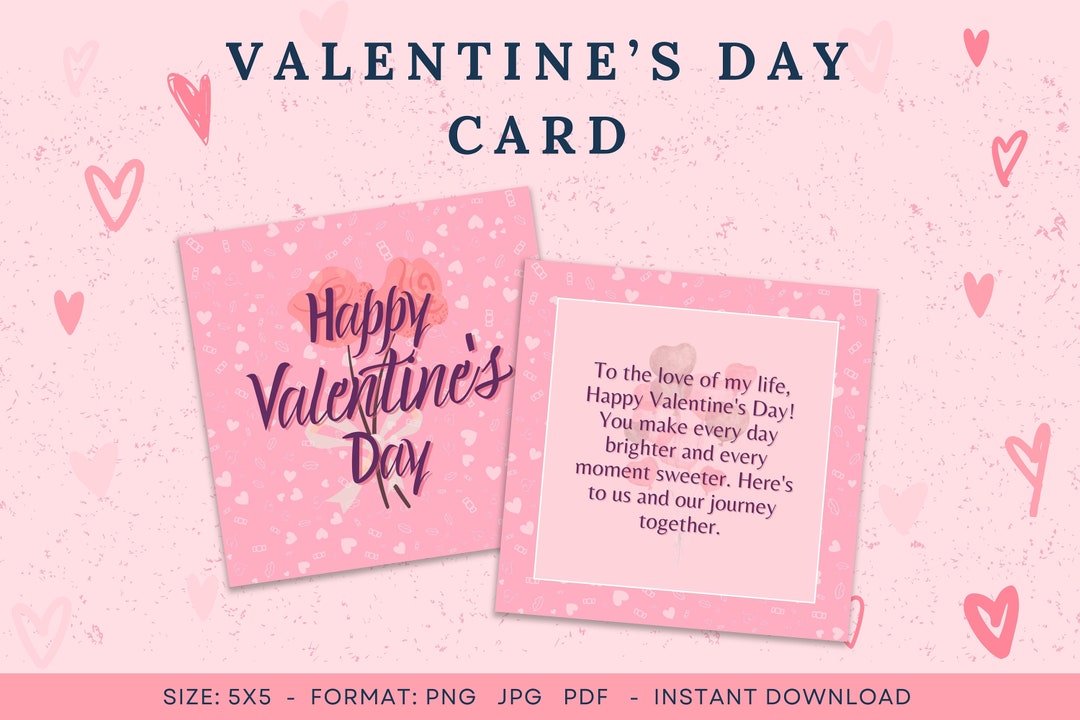 Printable Valentine's Day Card, Blank Valentine Card, Valentine's Day ...