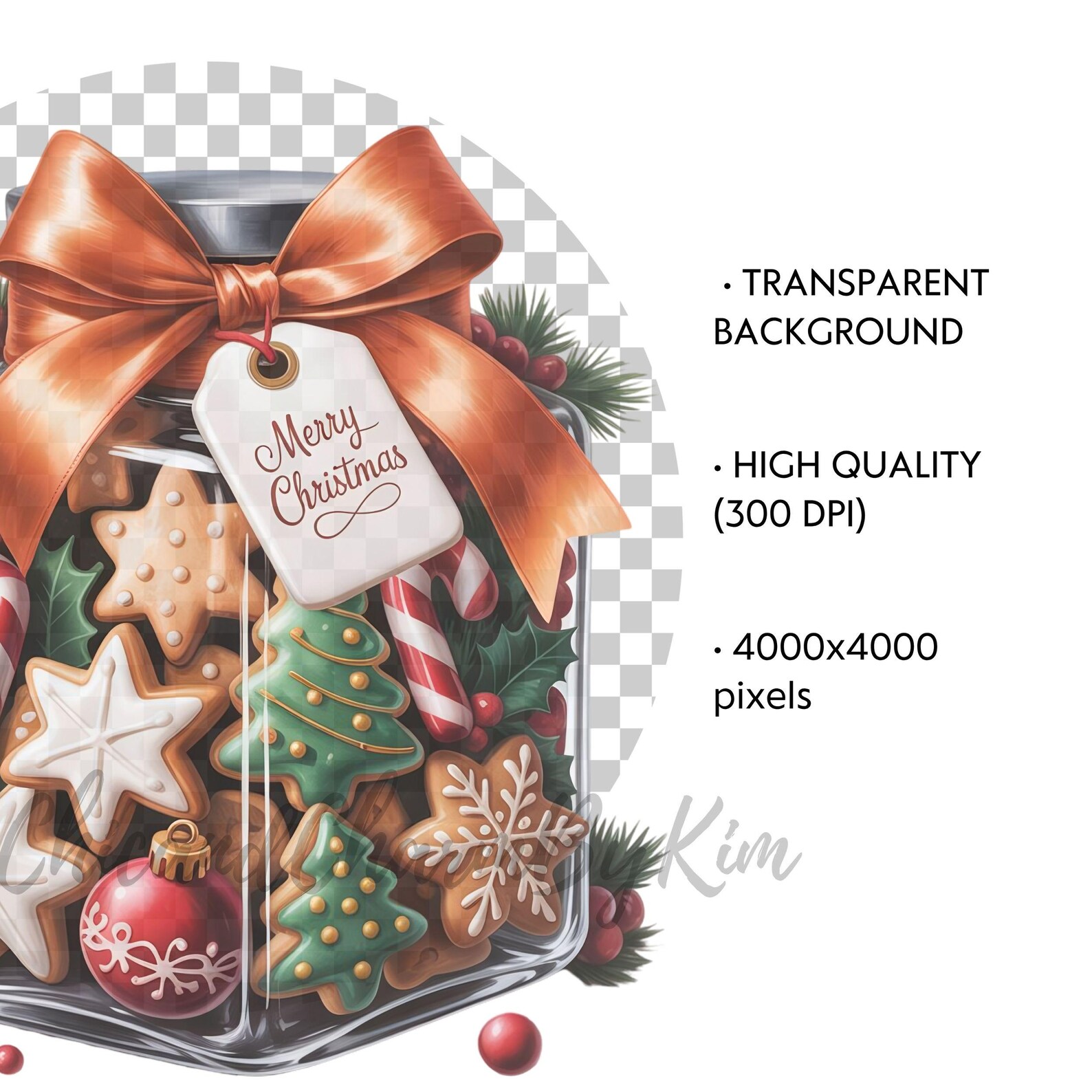 20 Christmas Cookie Jar Clipart Bundle, Holiday Cookie in Jar PNG ...