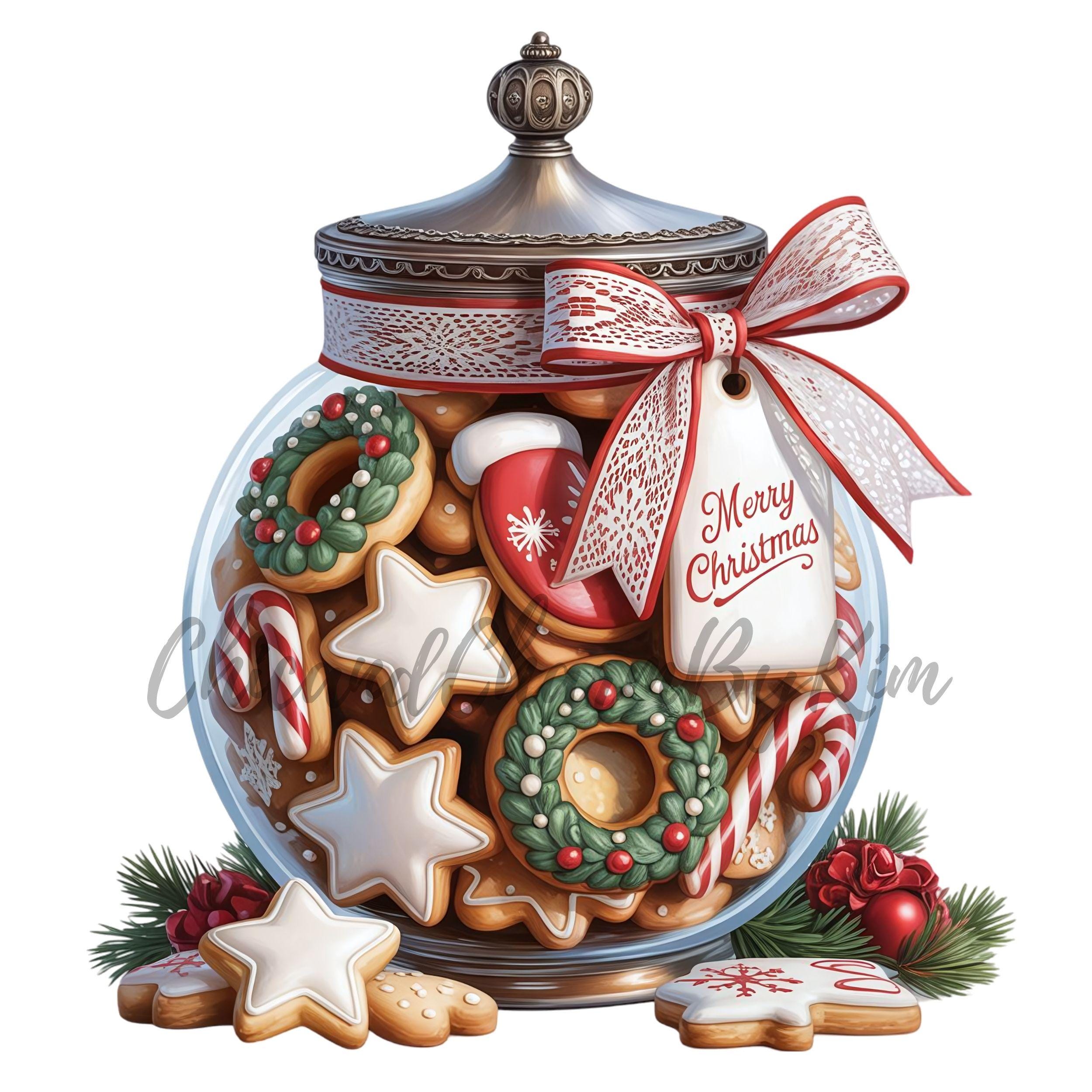 20 Christmas Cookie Jar Clipart Bundle, Holiday Cookie in Jar PNG ...