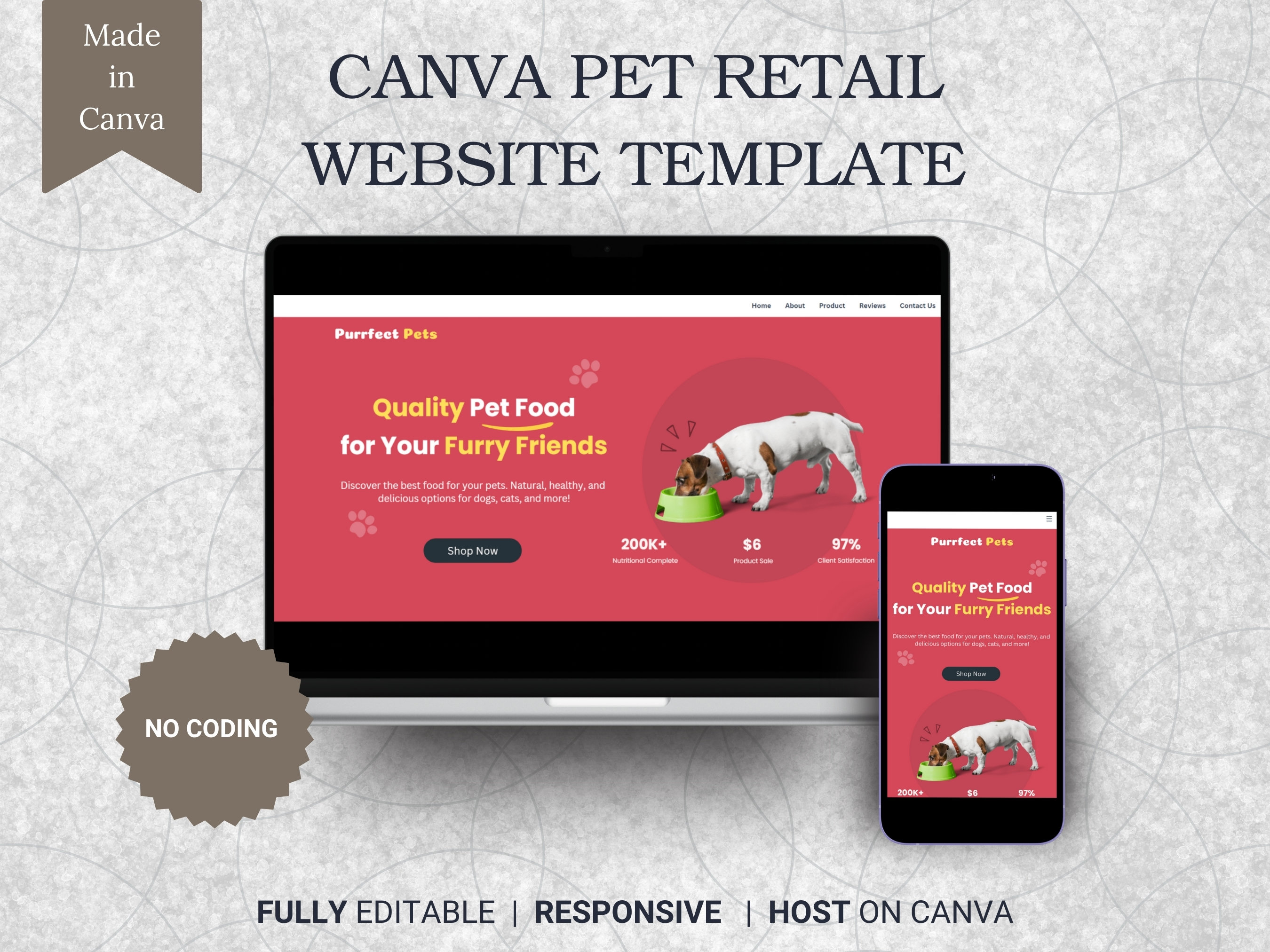 Online Pet Store Template, Canva Pet Shop Website Template, Pet Products Website Template ...