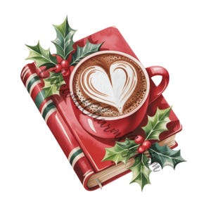 Christmas Book Lover Clipart, Holiday Planner Clipart, Holiday Mug and ...