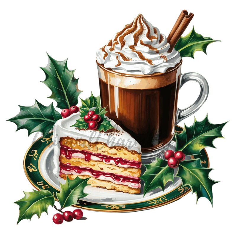 Christmas Dessert Clipart, Holiday Sweets PNG Graphics (commercial Use ...