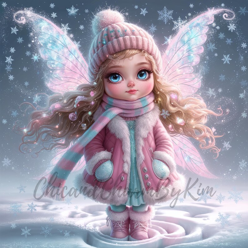 20 Winter Fairy Girl Clipart, Cute Snow Fairy JPG, Winter Wonderland ...