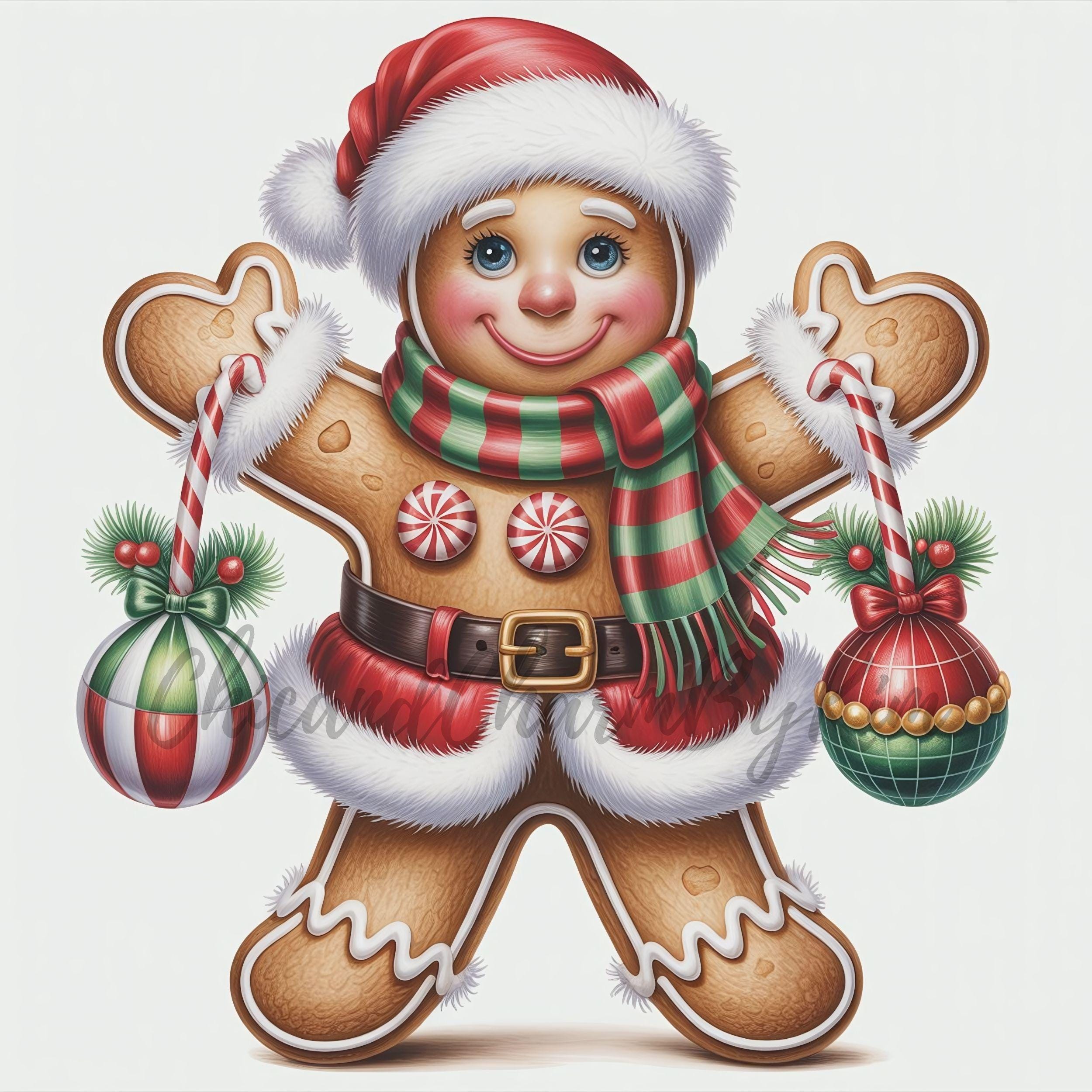 10 Gingerbread Man Christmas Clipart, Sweater Cookie Clip Art, Winter ...