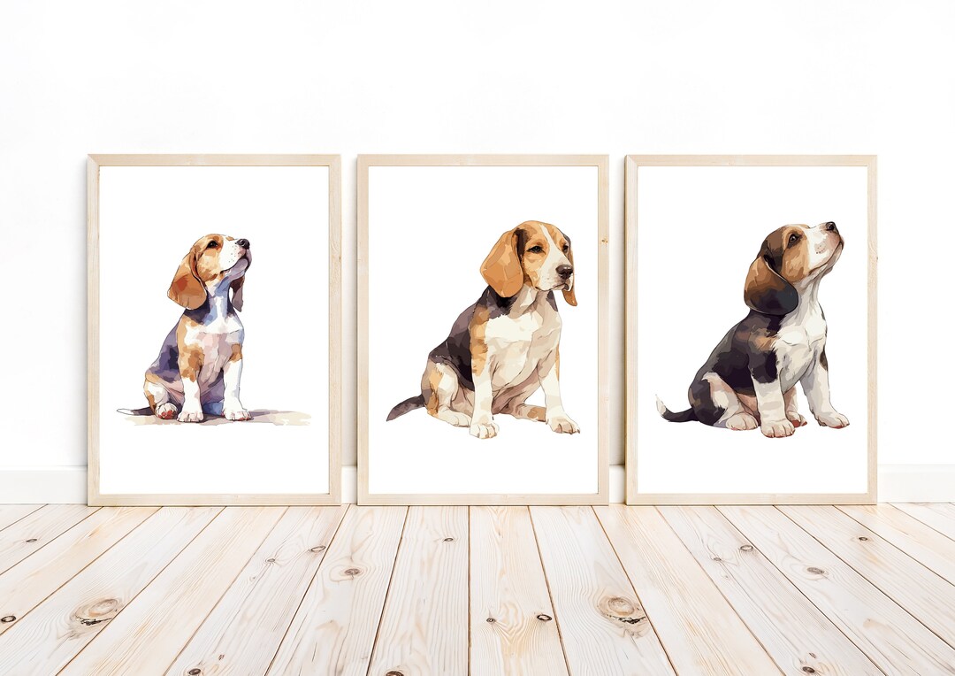Nursery Beagle Wall Art, Beagle Puppy Art, Fur Mom Gift, Beagle Canvas ...