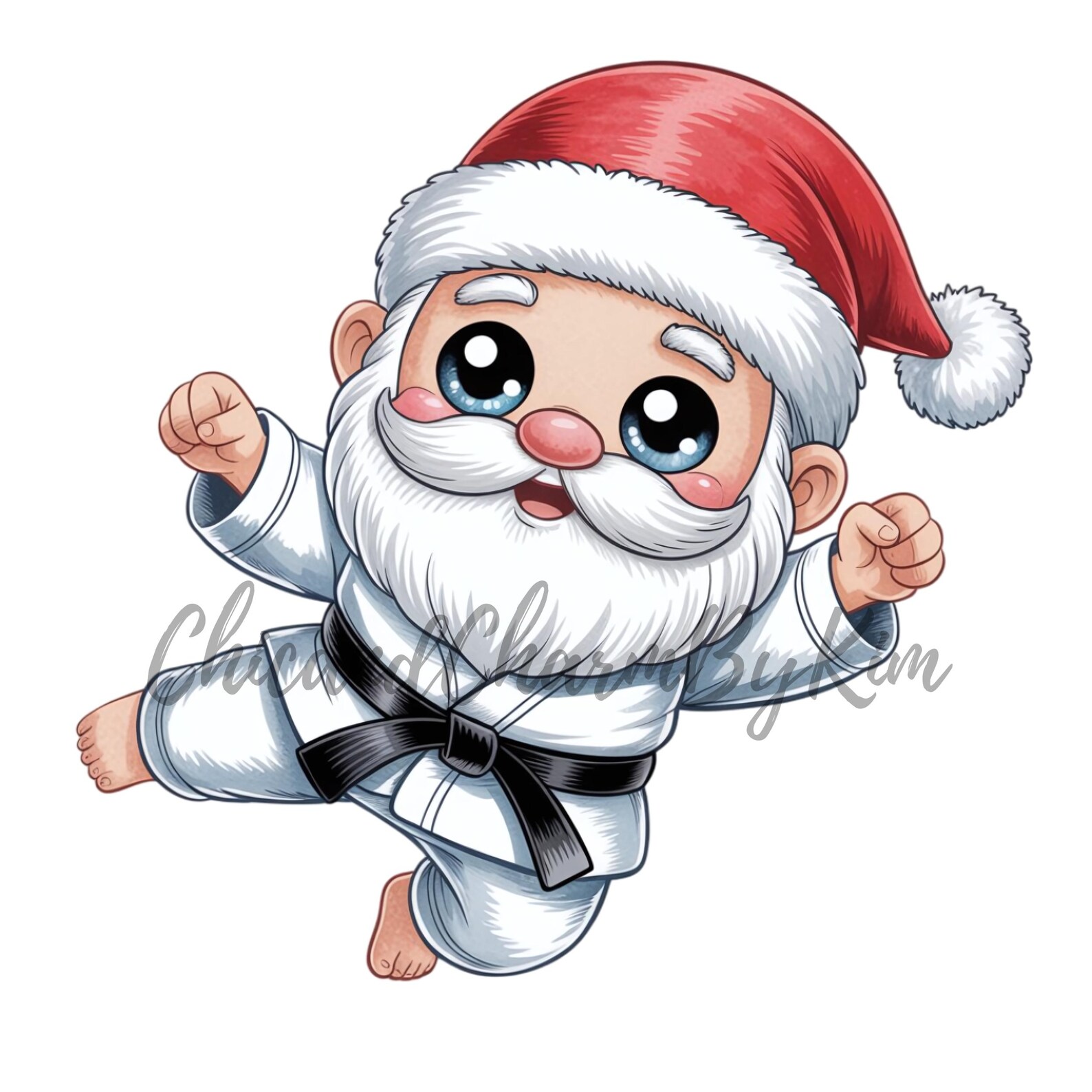 Christmas Martial Arts Clipart, Karate Taekwondo Holiday PNG, Santa ...