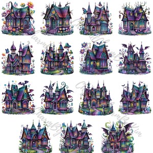 Haunted House Clipart, Gothic Fantasy Cottage PNG, Spooky Halloween ...