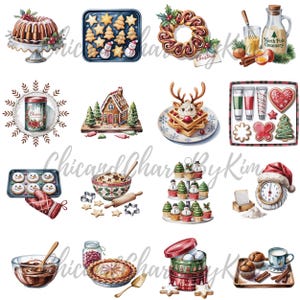 Christmas Cookie Clipart, Holiday Baking PNG Bundle, Gingerbread, Sugar ...
