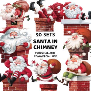 20 Funny Santa Stuck in Chimney Clipart, Santa Chimney Clipart ...