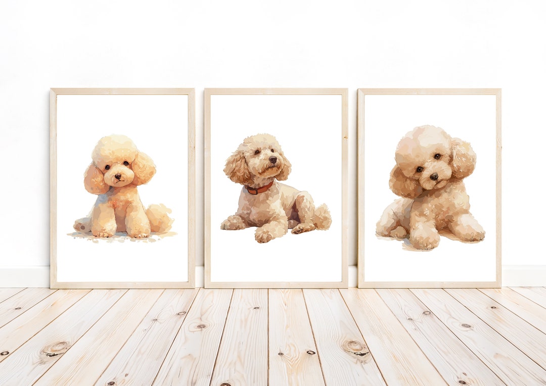Dog Print Wall Art, Poodle Puppy Art, Girl Dog Nursery Decor, Puppy ...