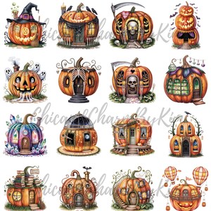 Pumpkin House Clipart, Halloween Pumpkin Cottage PNG, Haunted House ...