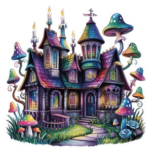 Haunted House Clipart, Gothic Fantasy Cottage PNG, Spooky Halloween ...