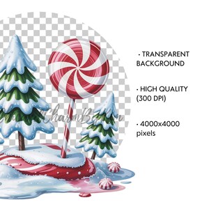 Frozen Candyland Clipart, Winter Wonderland PNG, Christmas Kingdom ...