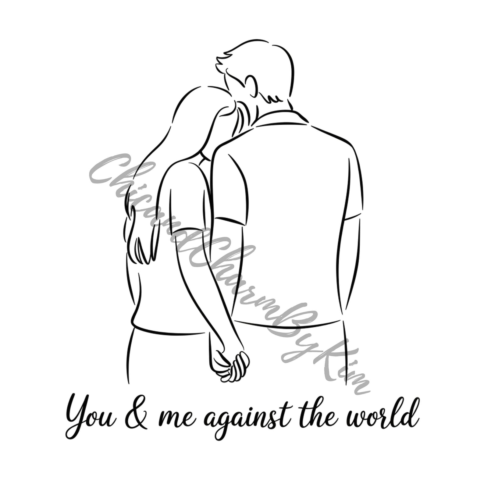 Minimalist Couple Line Art Clipart, Romantic One Line Couples, Love ...