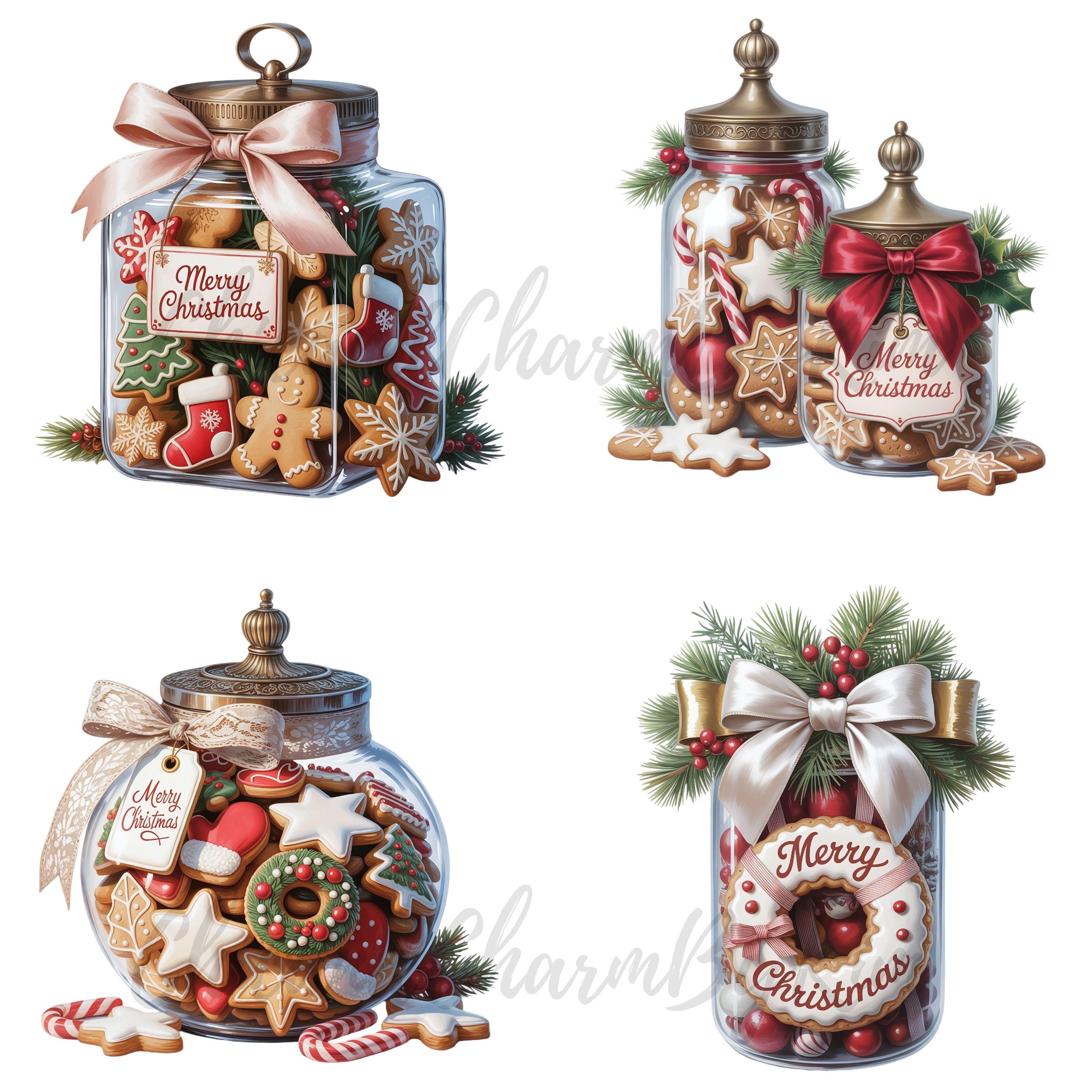 20 Christmas Cookie Jar Clipart Bundle, Holiday Cookie in Jar PNG ...
