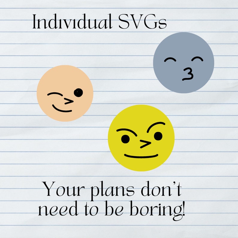 Emoji Digital Sticker SVG-PNG for Enjoying to Making Plans - Etsy