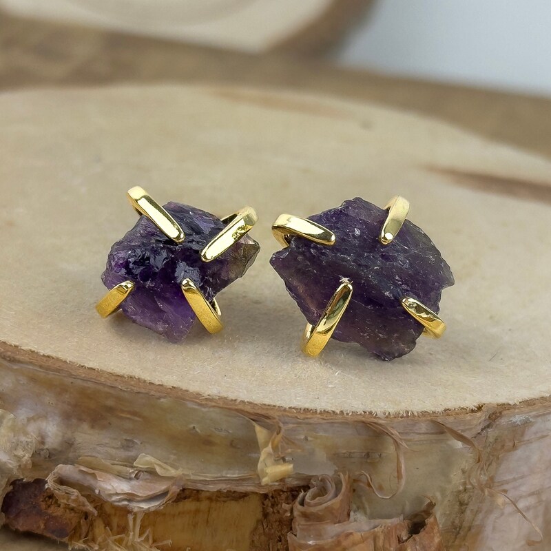 Stone Stud Earrings - Etsy
