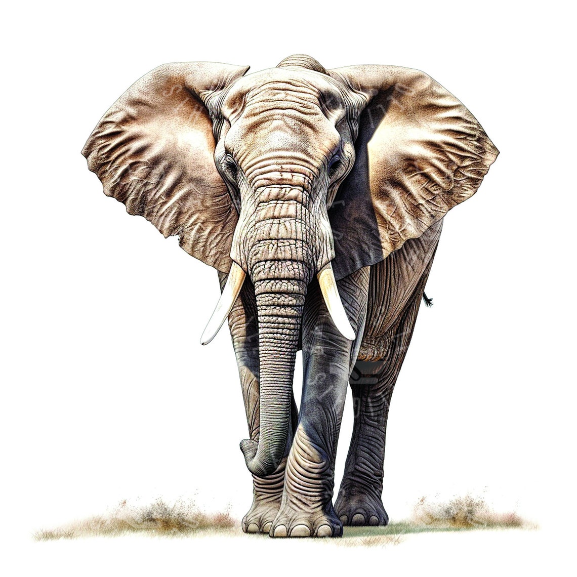 Elephant Watercolor Clipart Ai Art Print Instant Download - Etsy