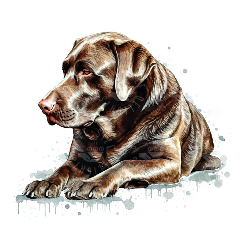 Labrador Watercolor Clipart, Ai Art Print, Instant Download for Print ...