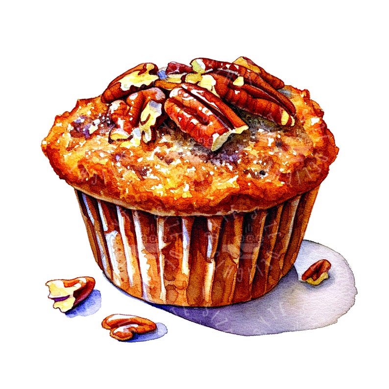 Muffin Watercolor Clipart, Ai Art Print, Instant Download for Print on ...