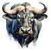 Buffalo Watercolor Clipart, Ai Art Print, Instant Download for Print on ...