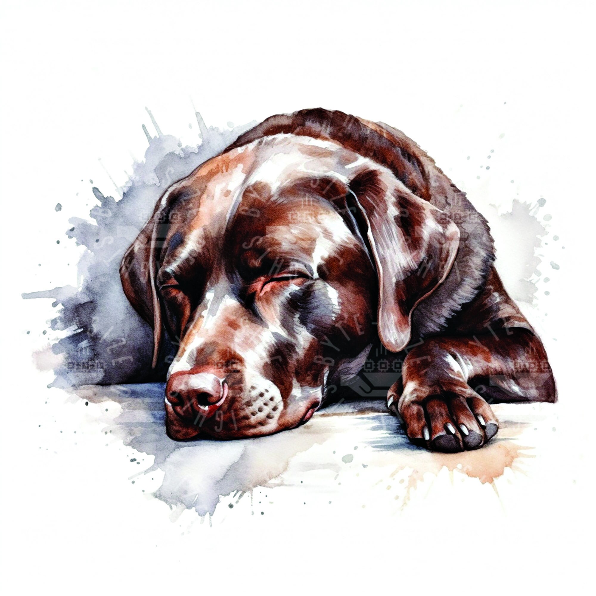 Labrador Watercolor Clipart, Ai Art Print, Instant Download for Print ...